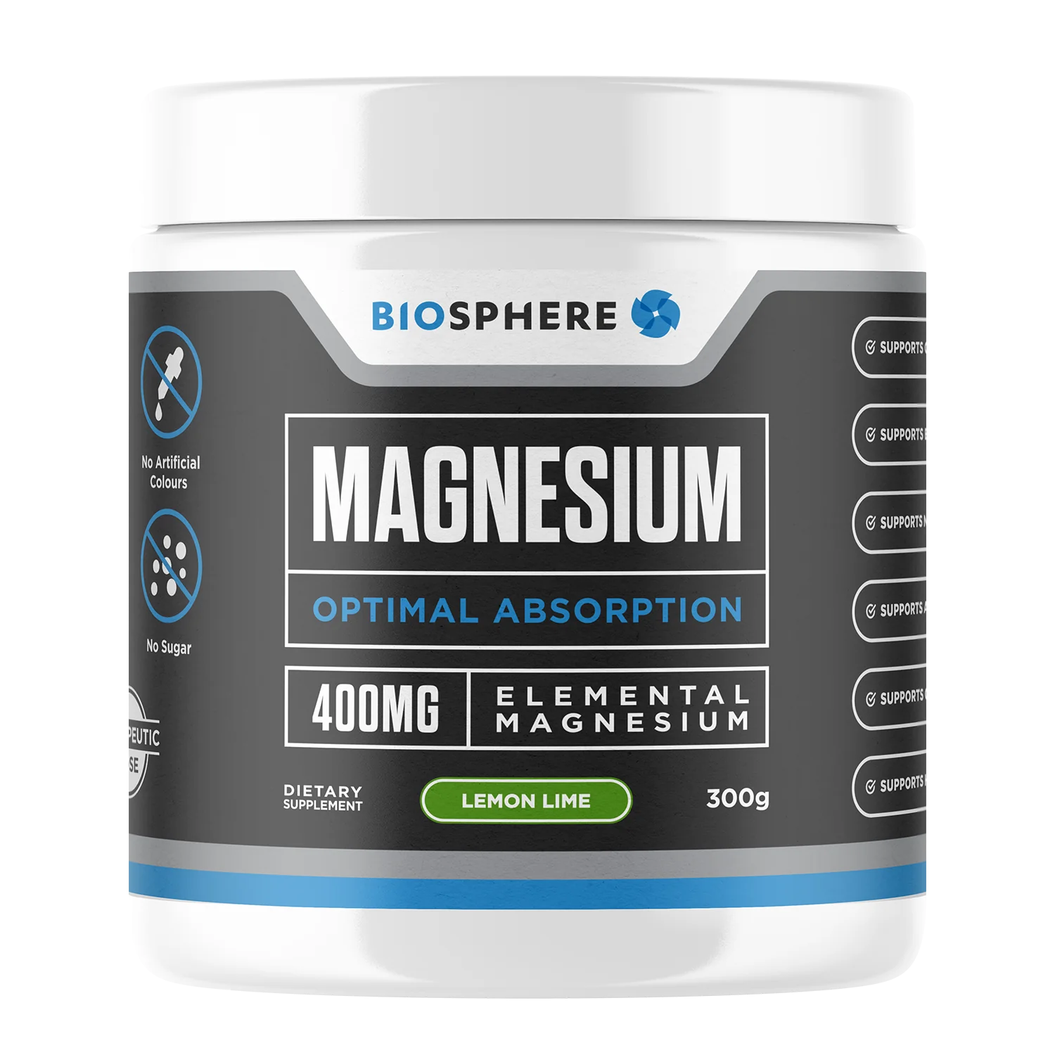Biosphere Magnesium Powder - Lemon Lime - Net Pharmacy