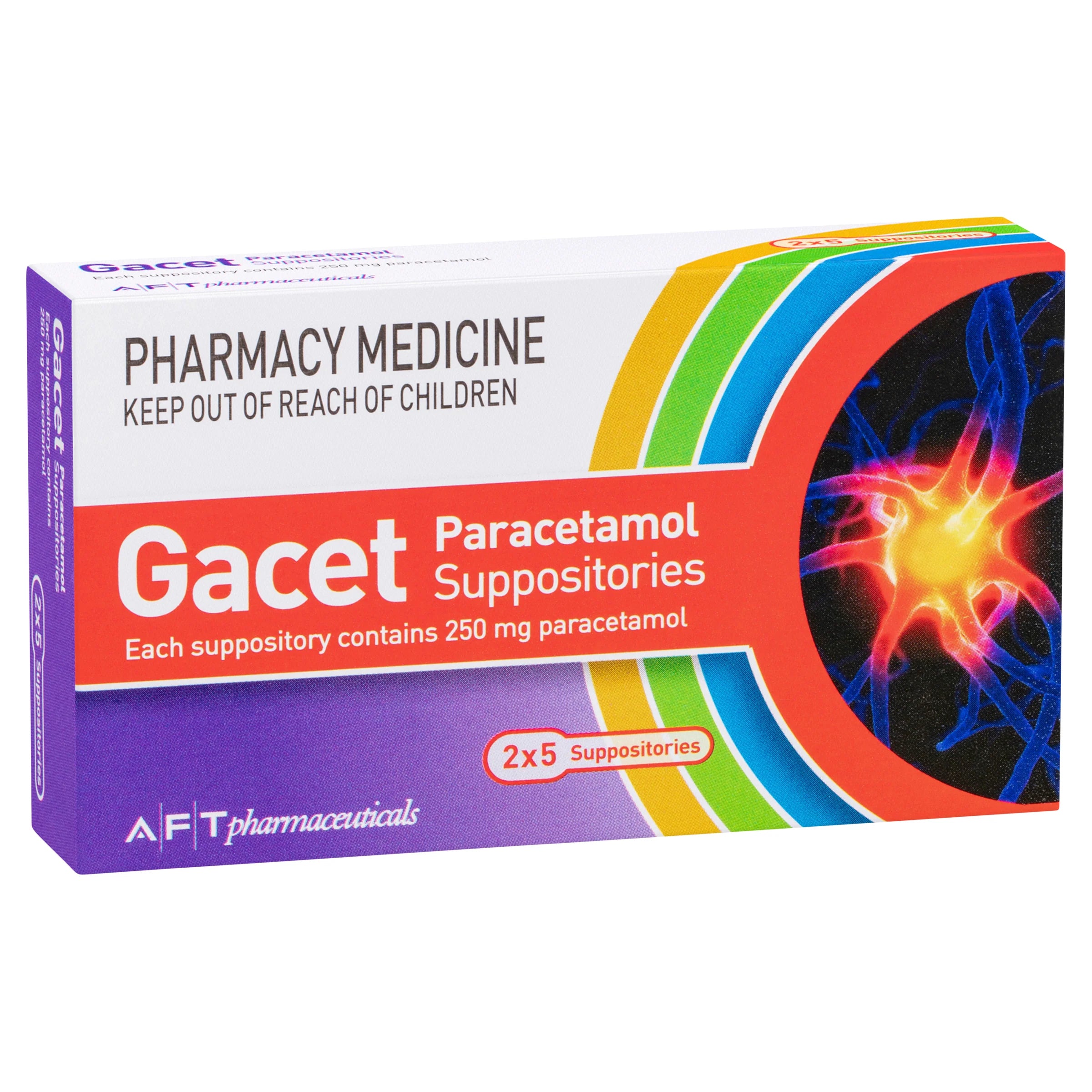 Gacet Paracetamol Suppositories 250mg - Net Pharmacy