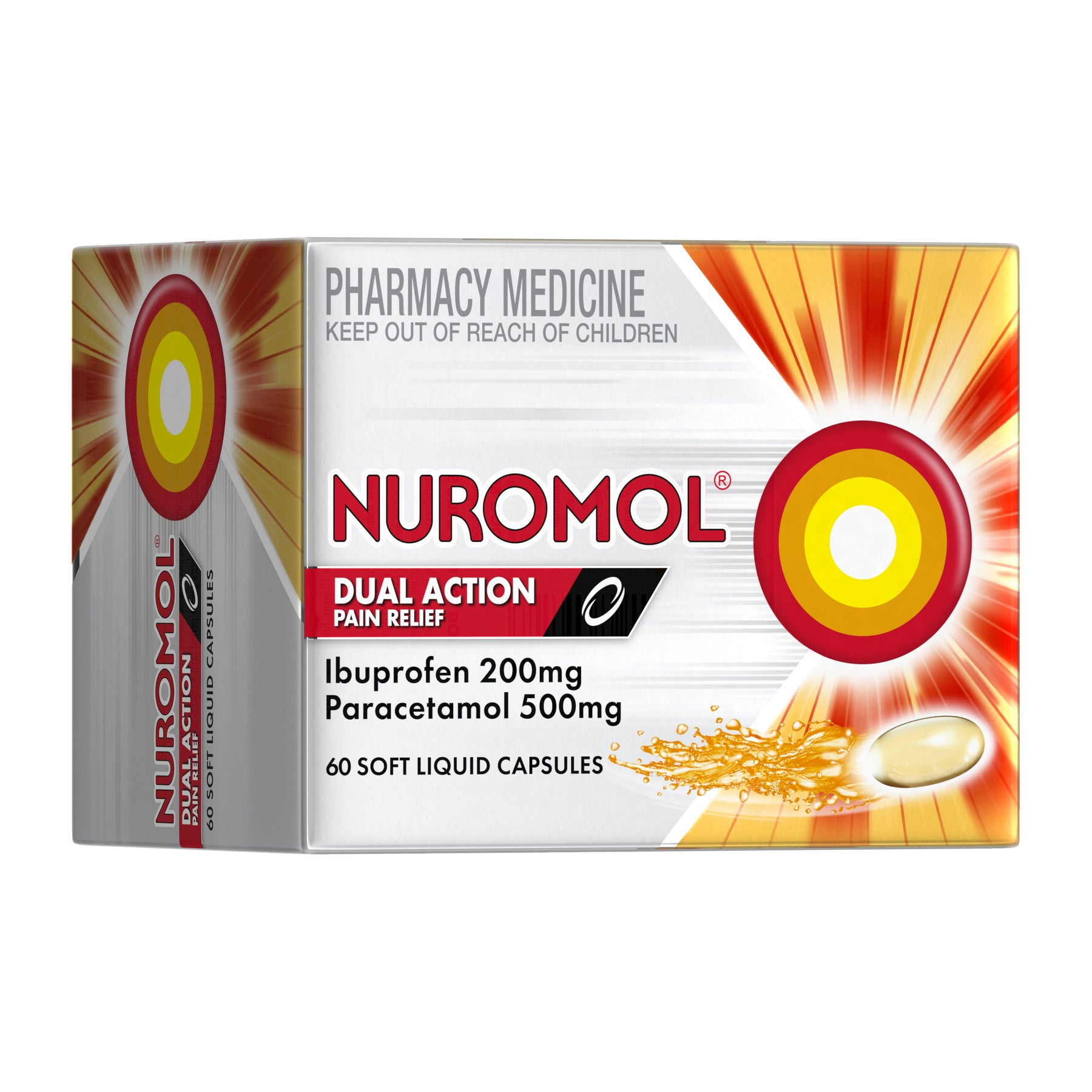 Nuromol Double Action Pain Relief Liquid Capsules - Net Pharmacy