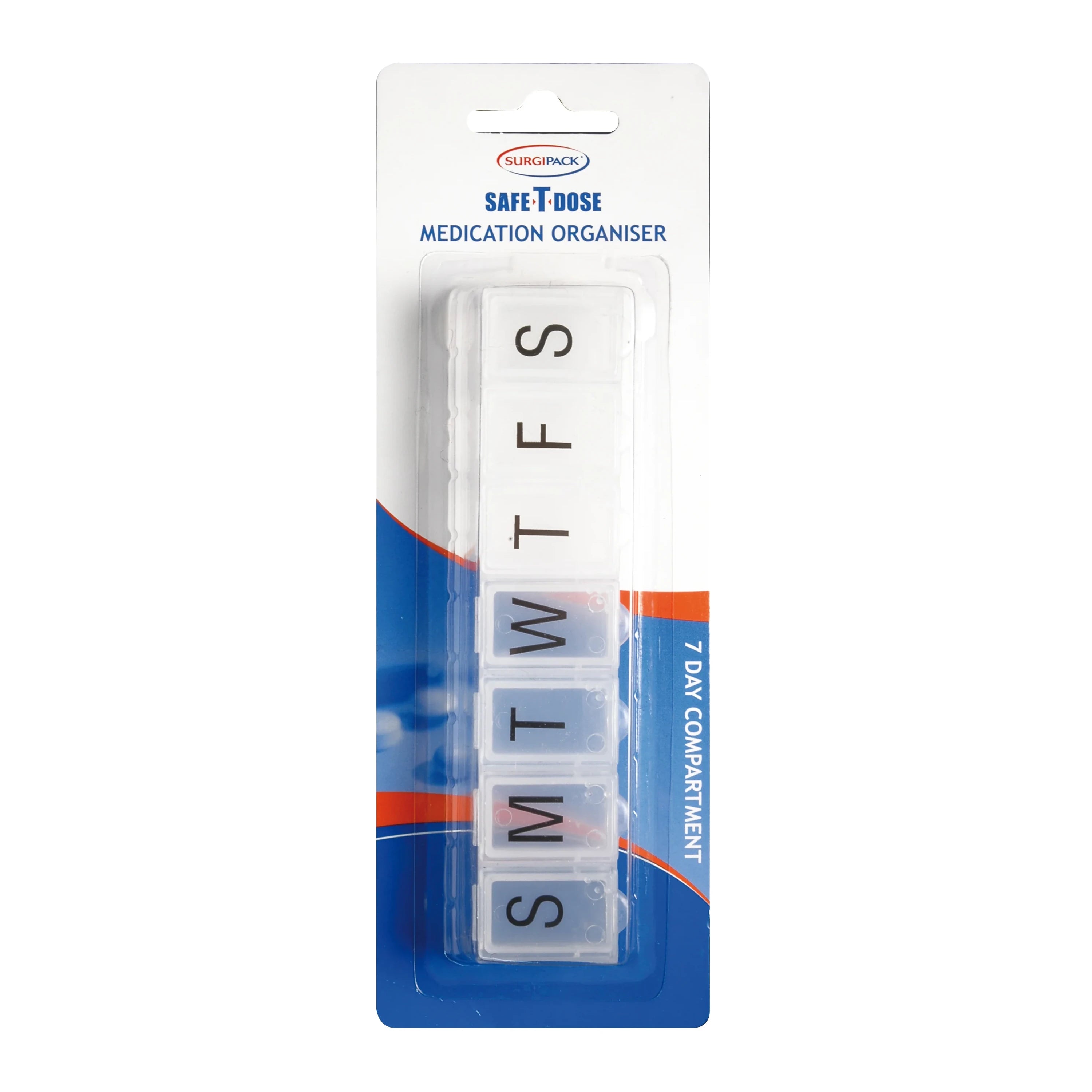 SurgiPack Safe-T-Dose Medication Organiser 7 Day Compartment - Net Pharmacy