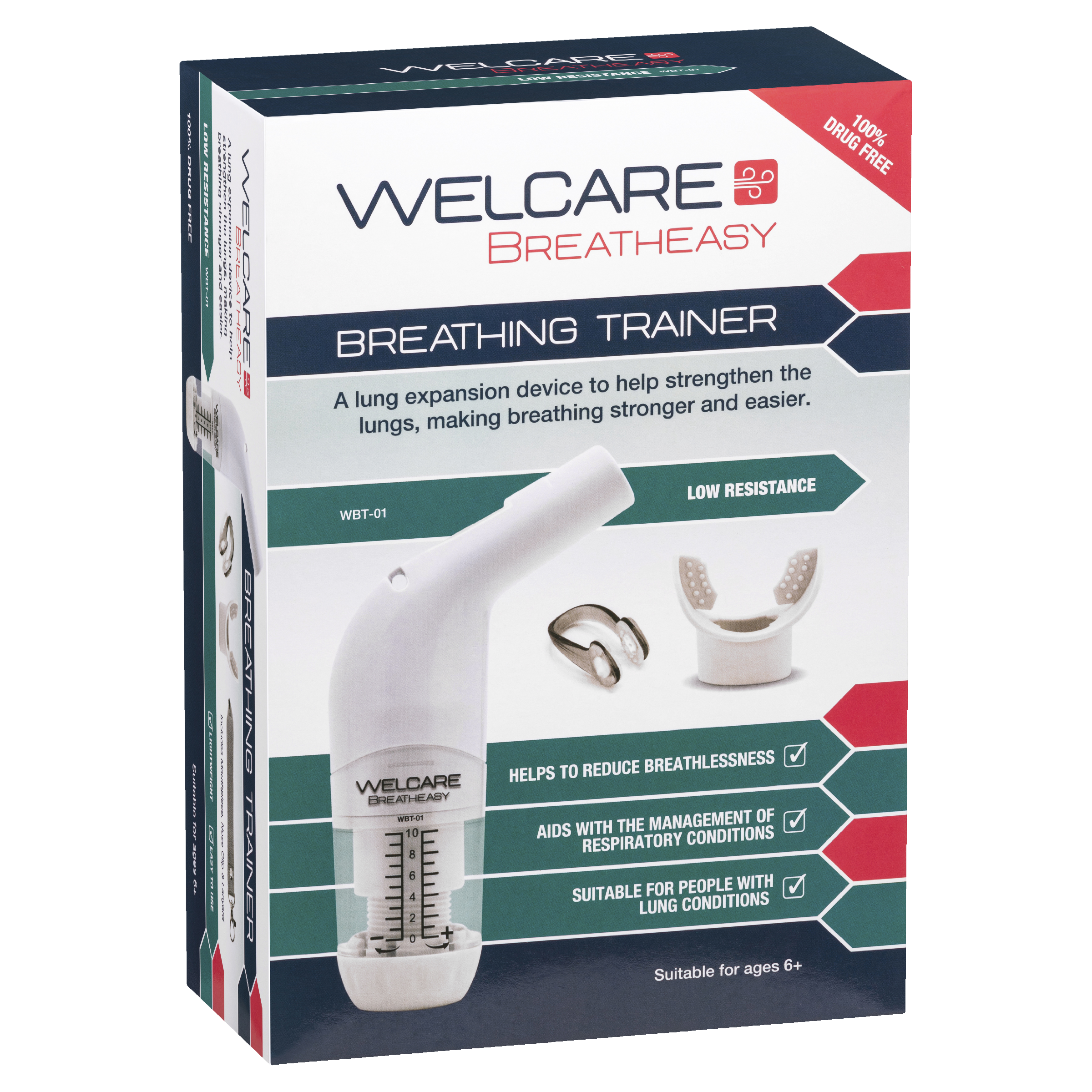 Welcare Breatheasy Breathing Trainer - Low Resistance - Net Pharmacy