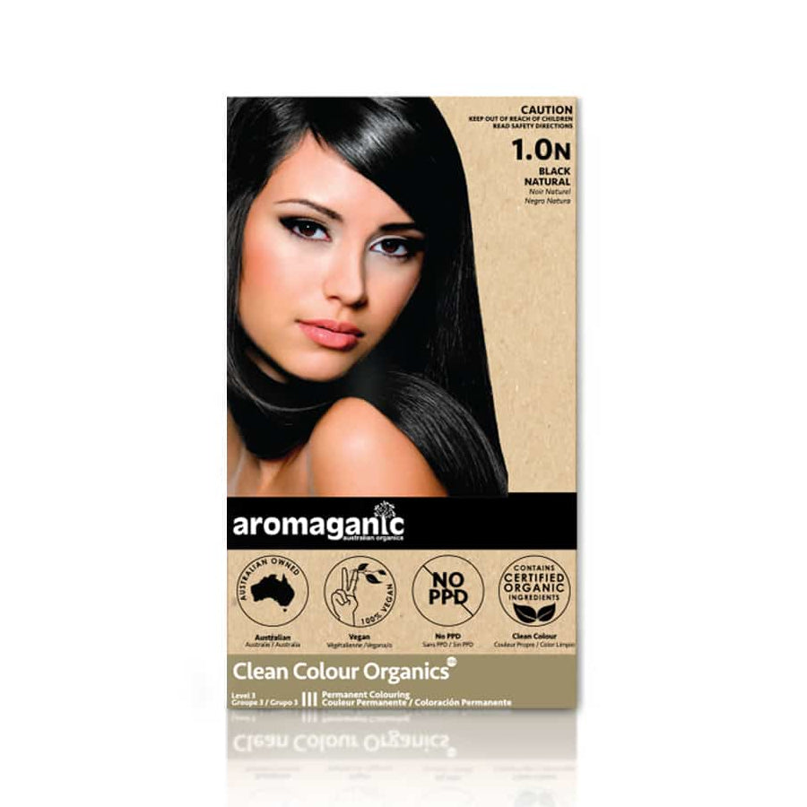 Aromaganic Permanent Hair Colour Style - 1.0N Black (Natural) - Net ...