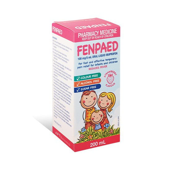 Fenpaed Ibuprofen Oral Liquid - Strawberry Flavour - Net Pharmacy