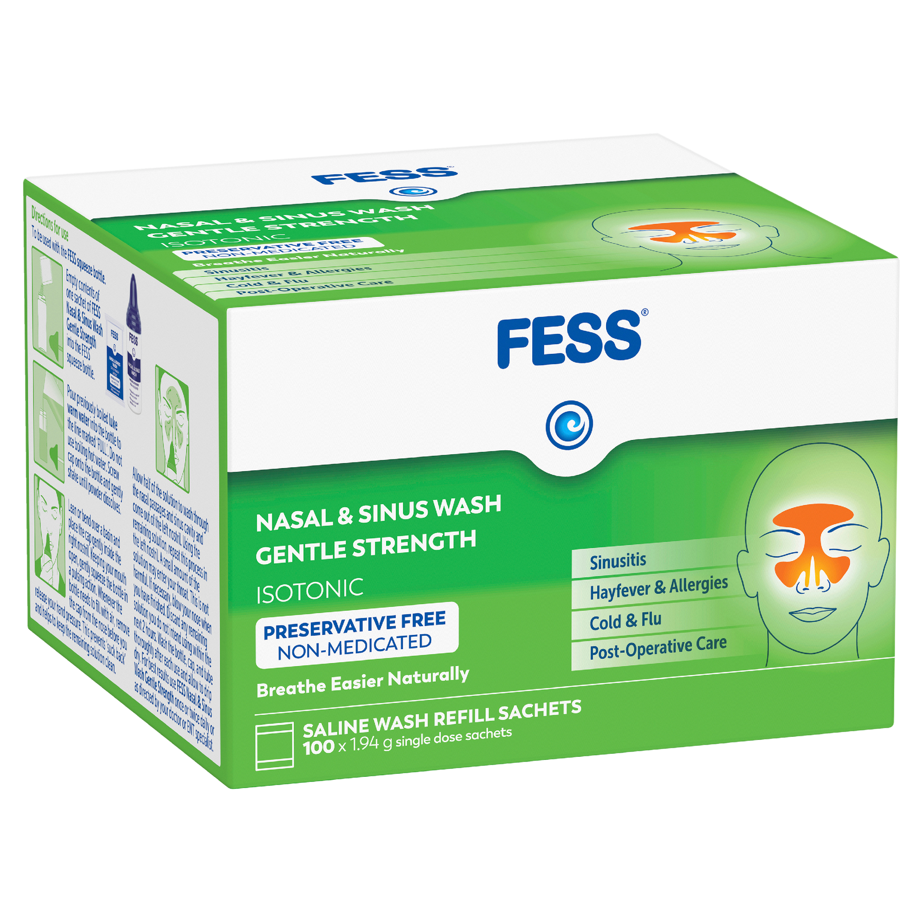 Fess Nasal & Sinus Wash Gentle Strength Refill Sachets - Net Pharmacy