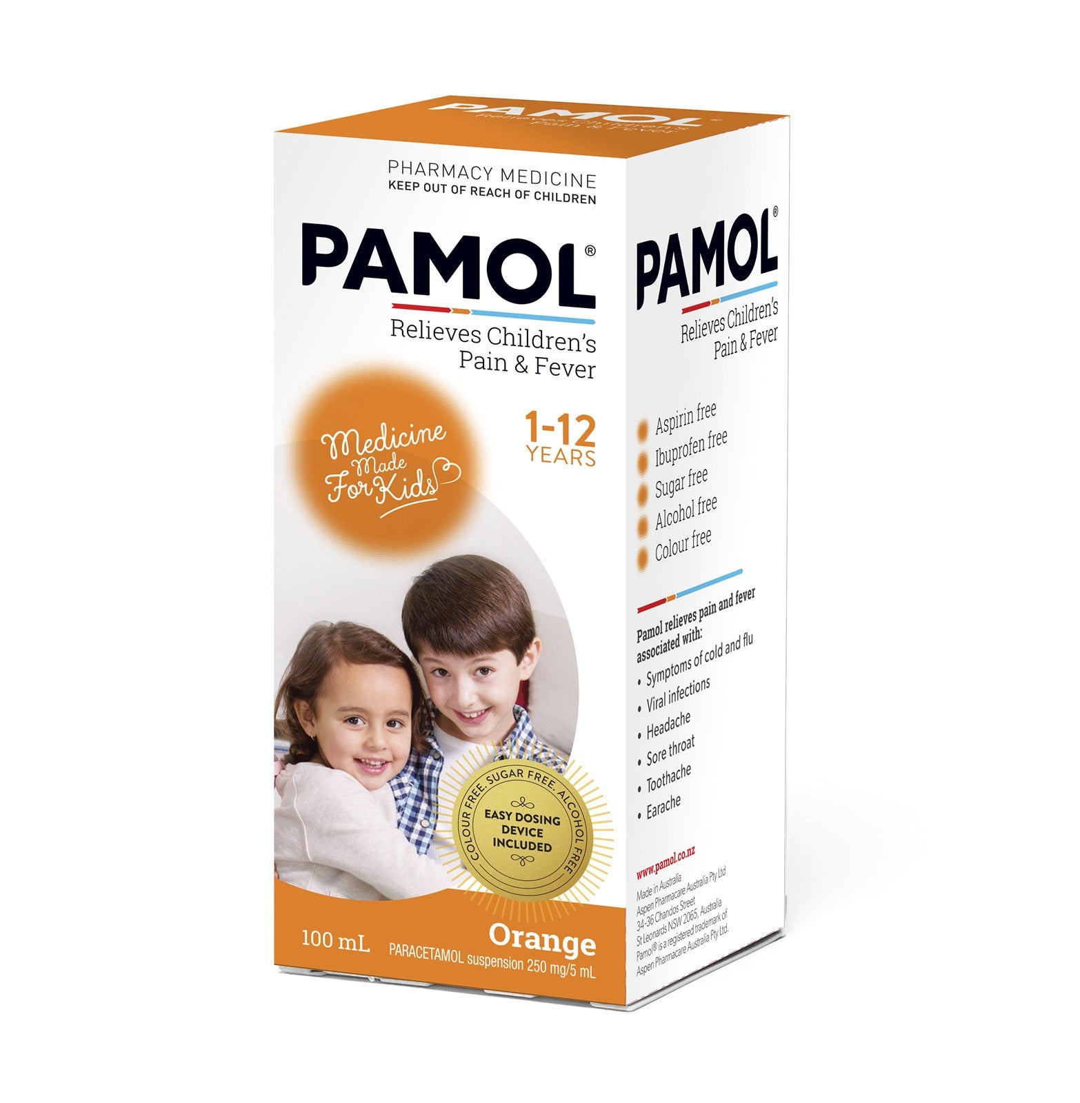 Pamol Children's Pain & Fever Relief Orange Flavour - Net Pharmacy